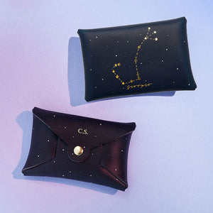 "Luna" Personalised Leather Coin Purse Star Sign | Sbri