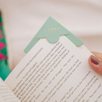 Personalised Leather Corner Bookmark | Sbri