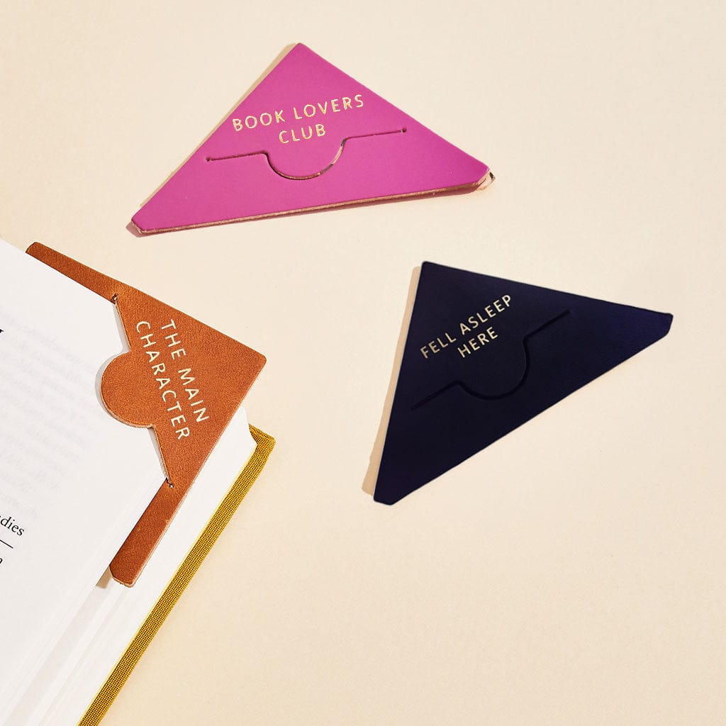 Personalised Leather Corner Bookmark | Sbri