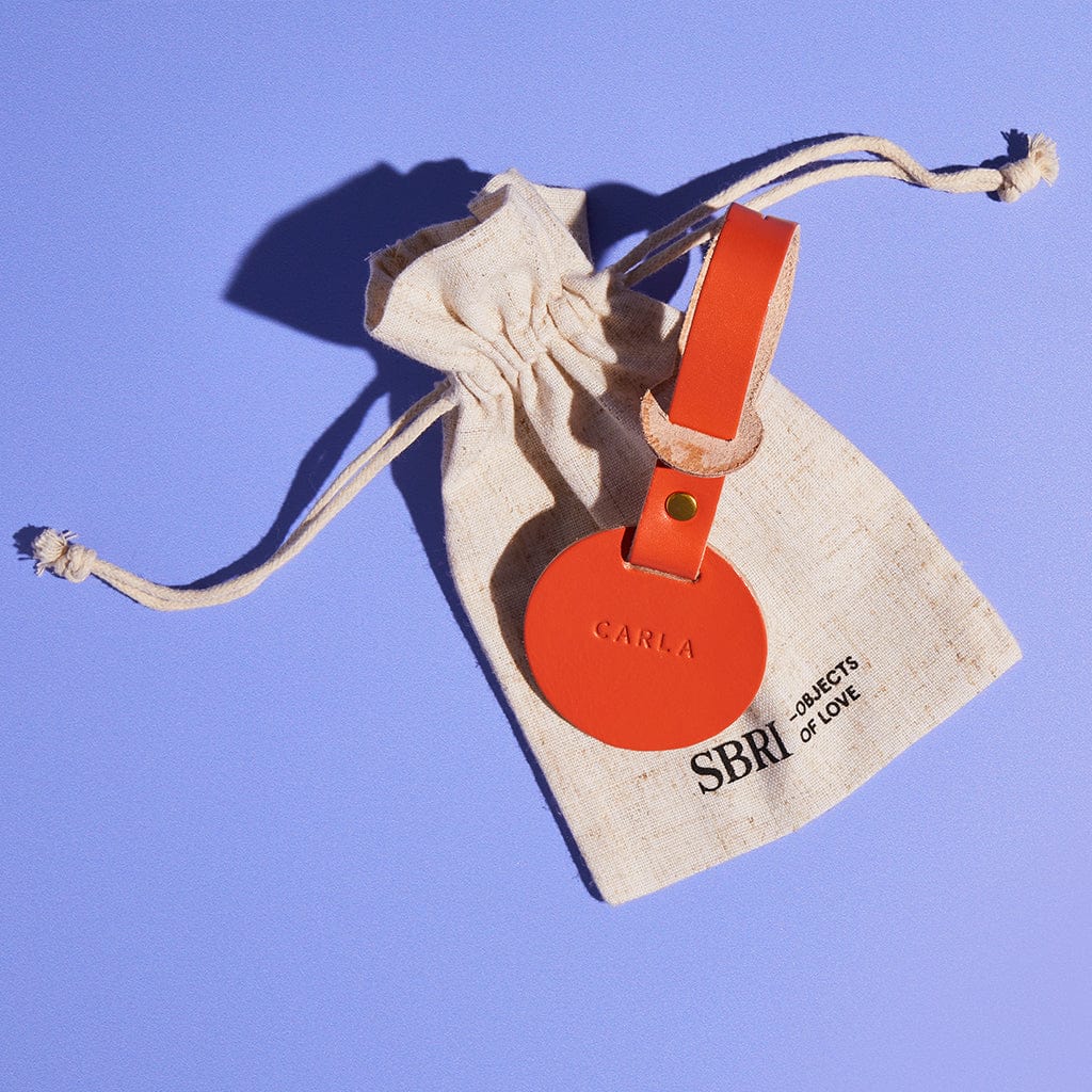 Personalised Leather Pull Through Luggage Tag | Sbri
