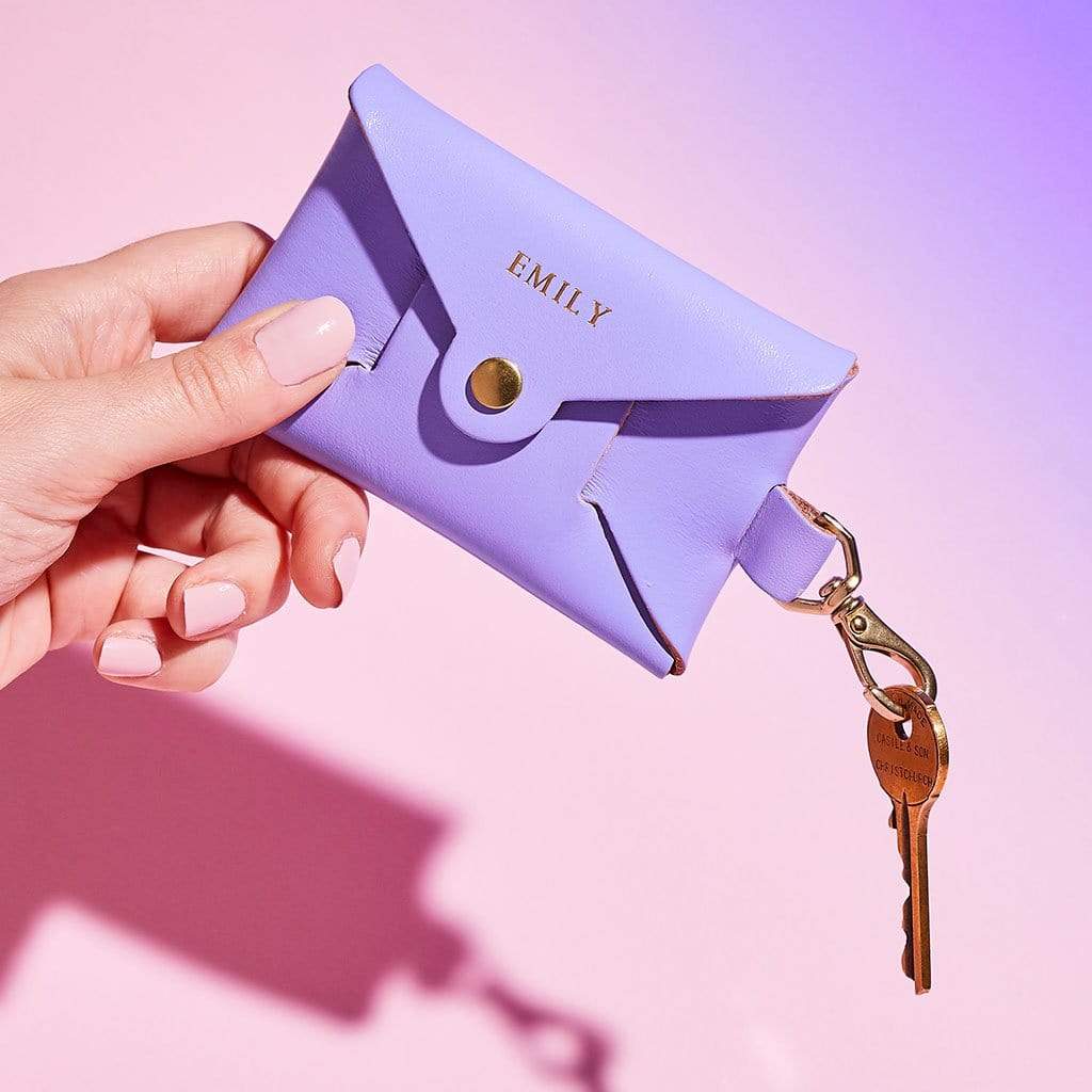 Personalised Leather Card + Coin Purse with Key Strap | Sbri