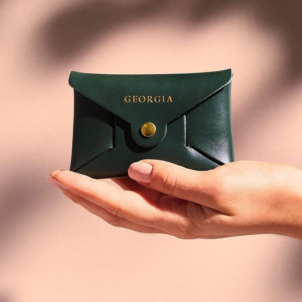 "Ivy" Forest Green Leather Personalised Coin Purse | Sbri