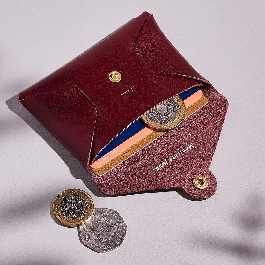 "Margot" Burgundy Leather Personalised Coin Purse | Sbri