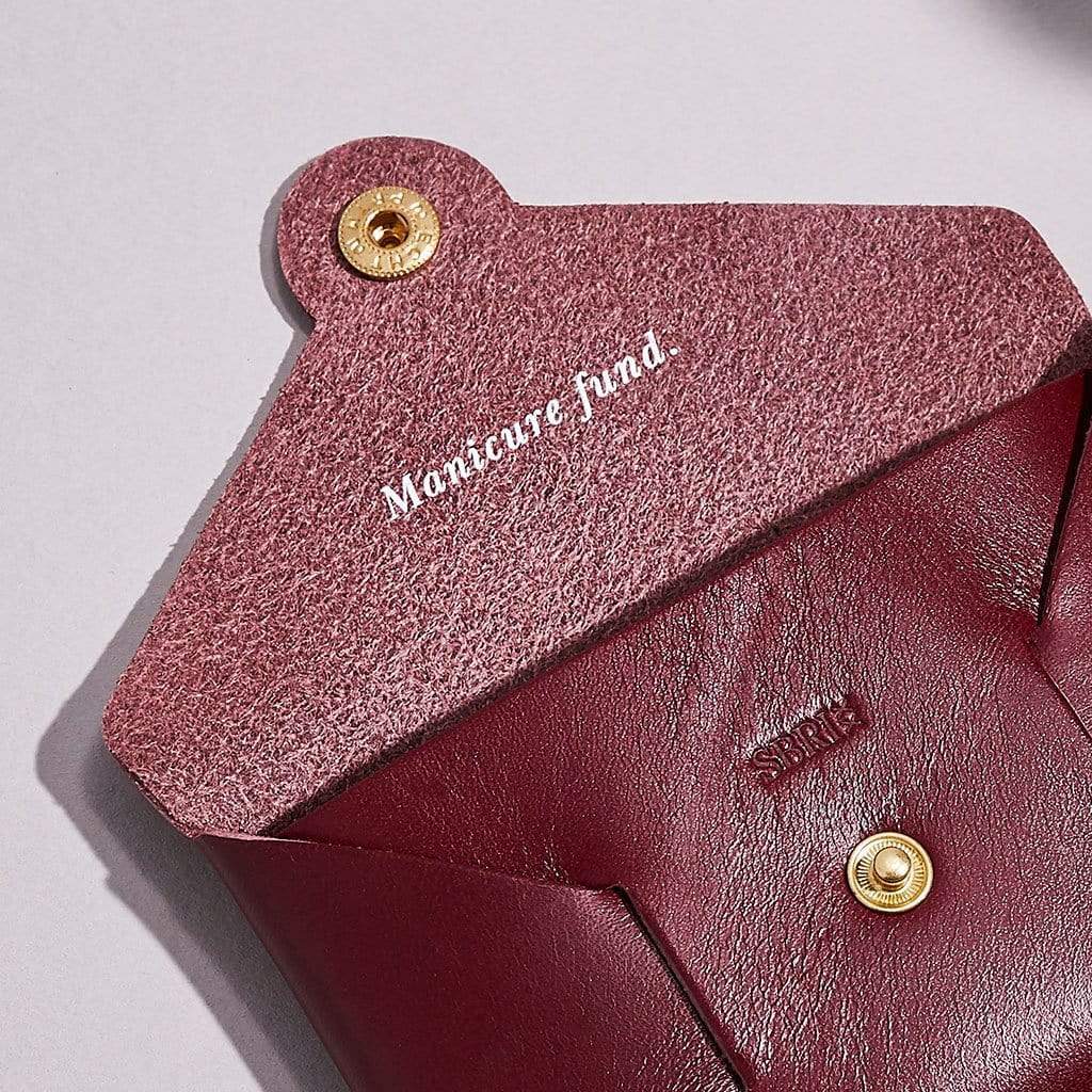 "Margot" Burgundy Leather Personalised Coin Purse | Sbri