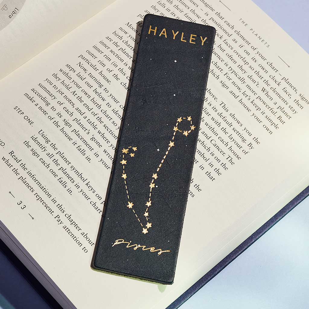 "Luna" Personalised Leather Bookmark Star Sign | Sbri