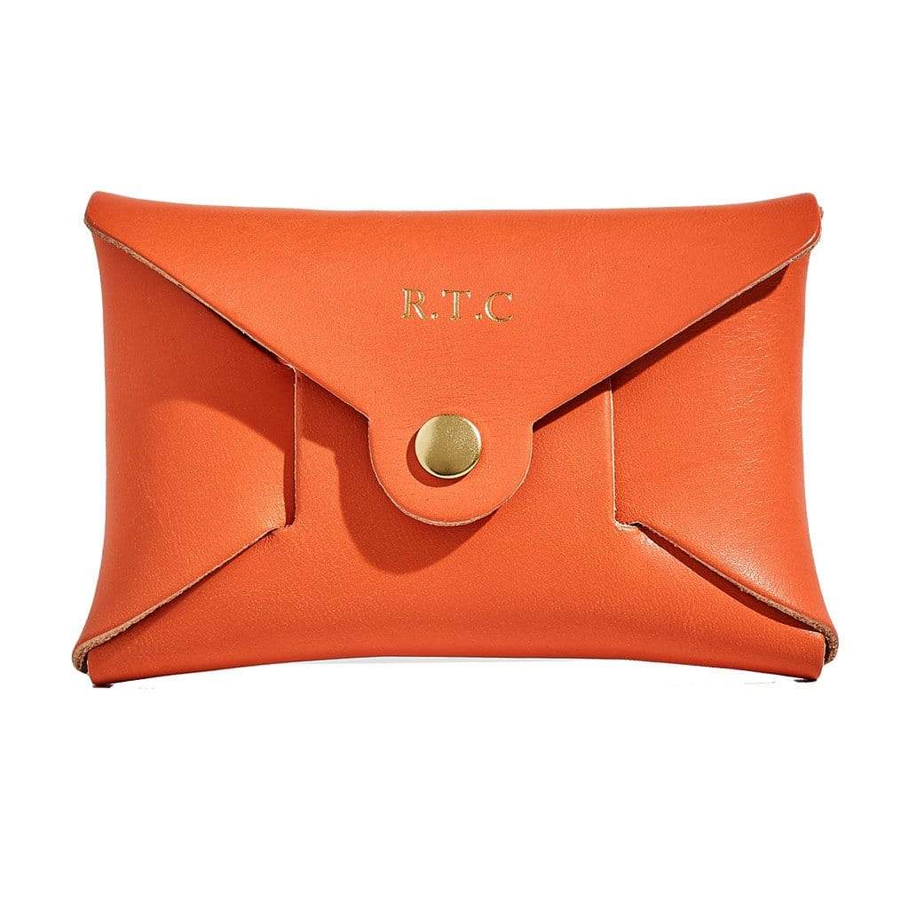 "Piper" Orange Leather Personalised Coin Purse | Sbri